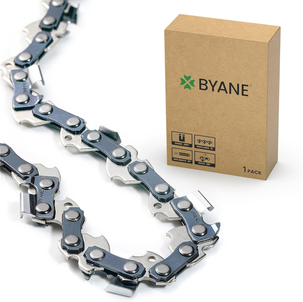 20 Inch Chainsaw Chain, 3/8" Pitch, 050" Gauge, 72 Drive Links, (1 Cha ...